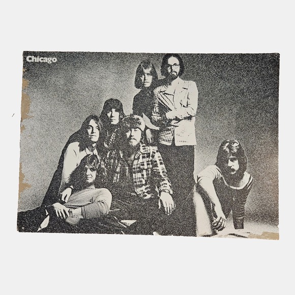 Art | Chicago Band 28x2 Vintage 1970s Black White Flat Promo Poster ...